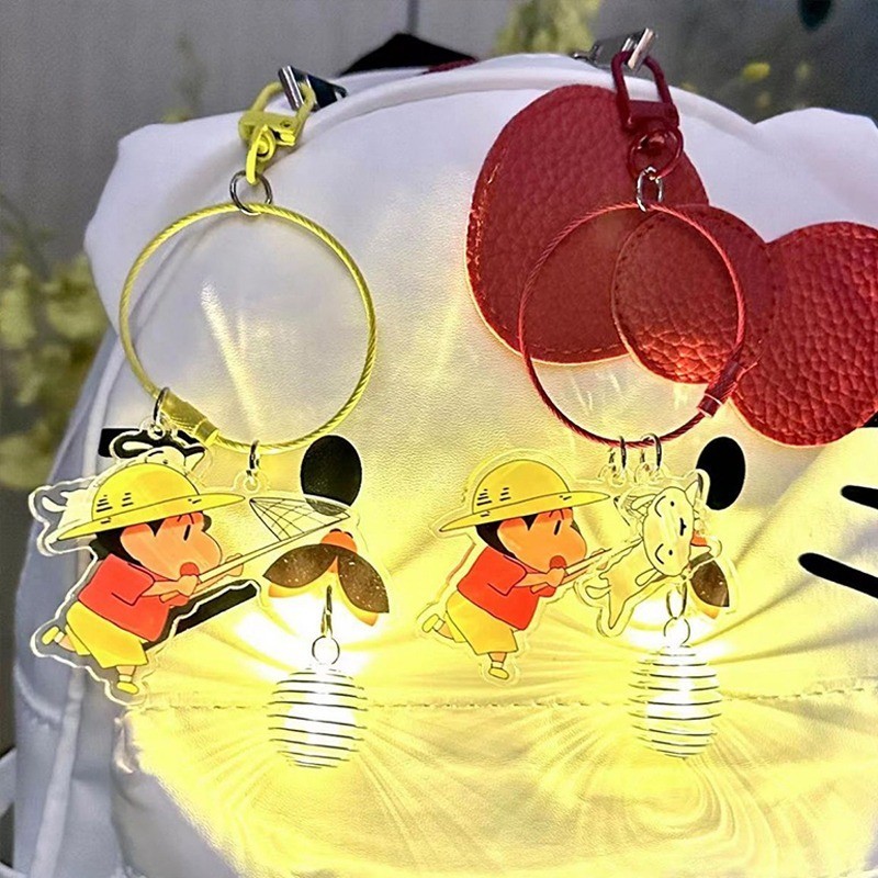 Kawaii Crayon Shin-Chan Anime Key Chain Cartoon Cute Luminescence ...