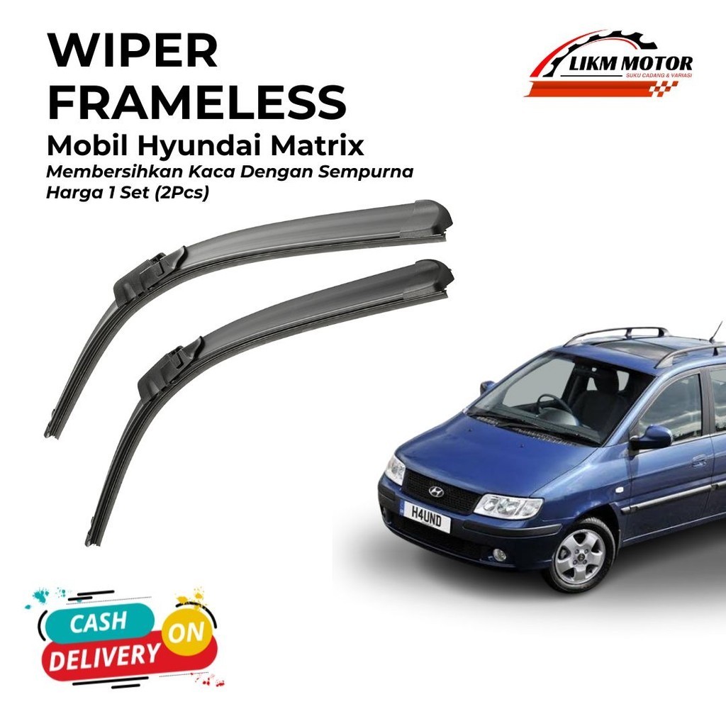 HYUNDAI Frameless Car Wiper Matrix Banana Rubber Model 1 Set Kiri and ...
