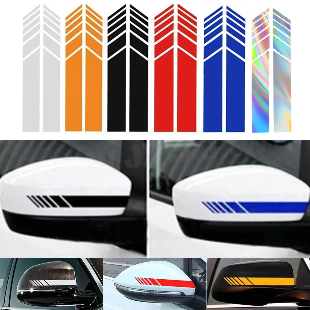 Car Stripe Rearview Mirror Stickers, Reflective Vinyl Decals ...