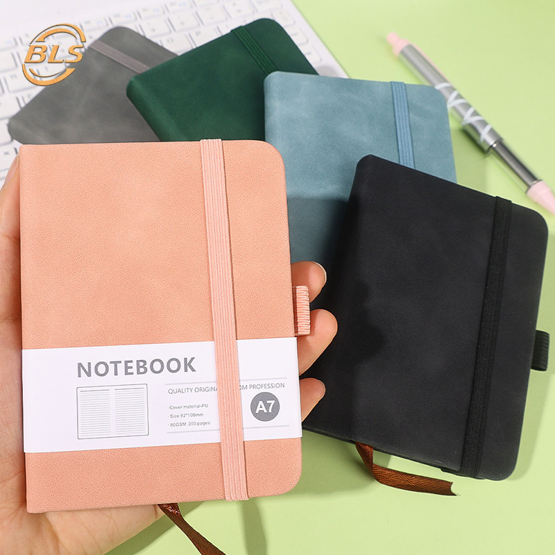 Simple Solid Color Skin Sensation A7 Elastic Band Pocket Notebook - Convenient Carrying Business ...