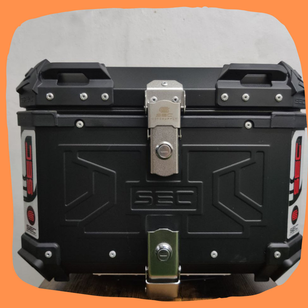 SEC Brigade aluminum alloy top box 45 liters matte black with backrest ...