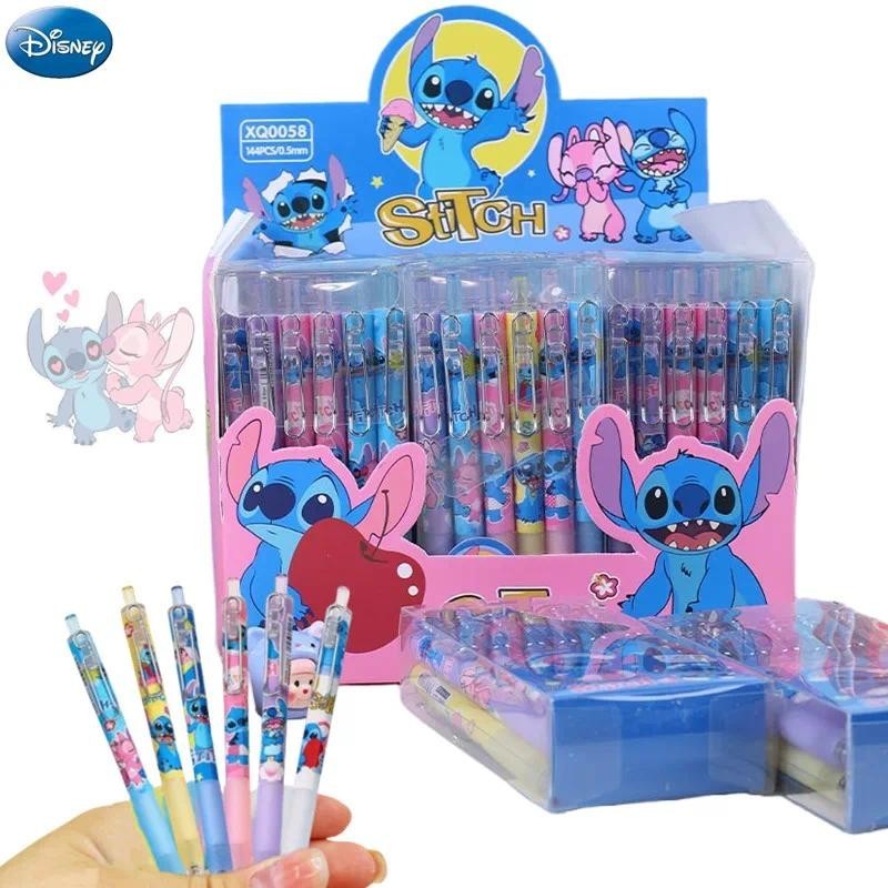 12pcs Stitch Disney Student Gel Pens Cartoon Pressing Pen Black Ink 0 ...