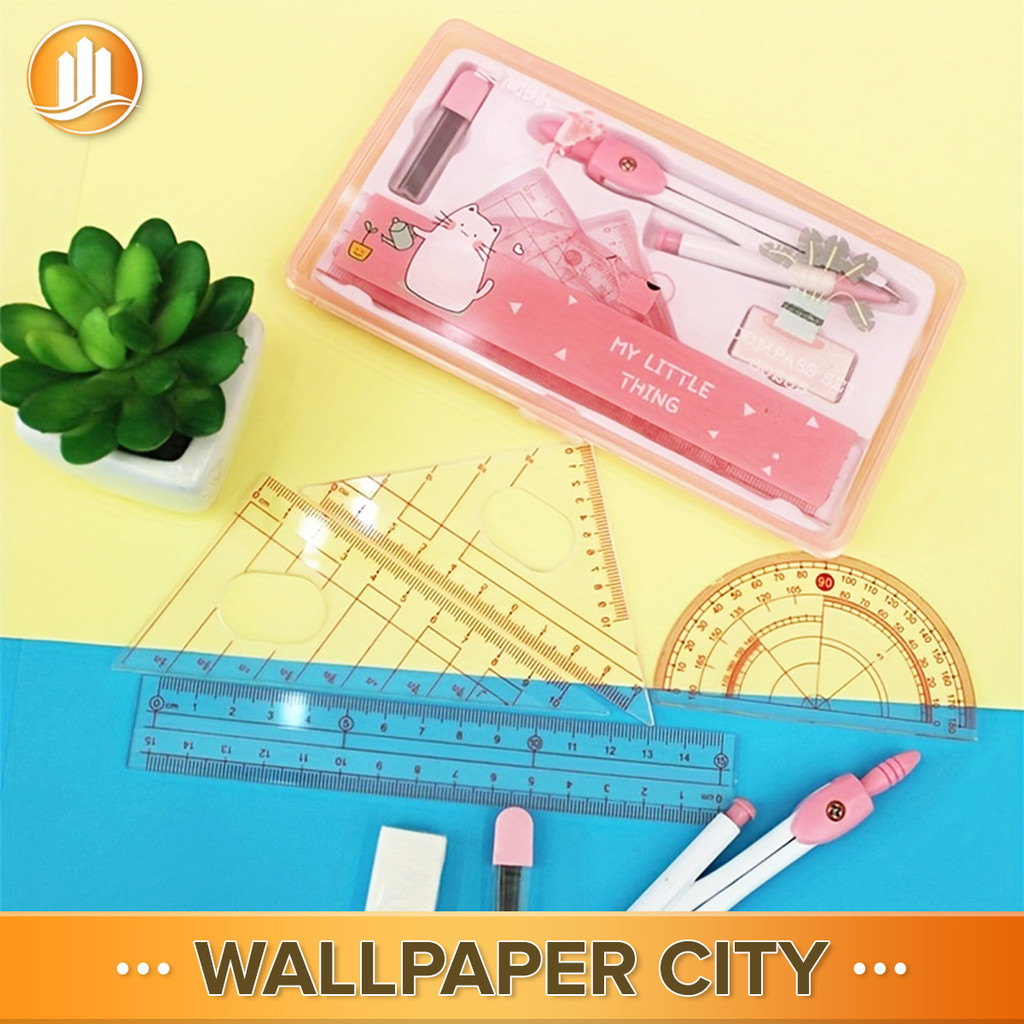 WPC Geometry Compass Ruler Math Learning Tool Set with Case School ...