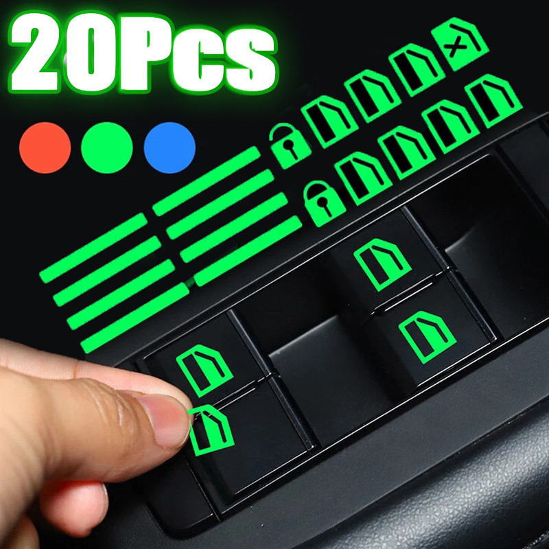 Car Push-button Sticker - Night Safety Switch Label - Luminous Button ...
