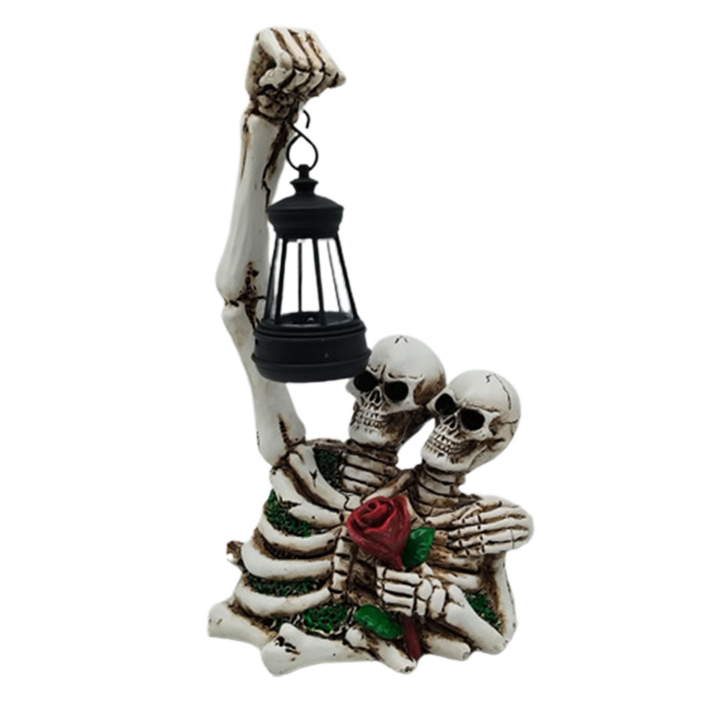 someryer| Solar-powered Led Light Statue Outdoor Solar Spooky Skeleton ...