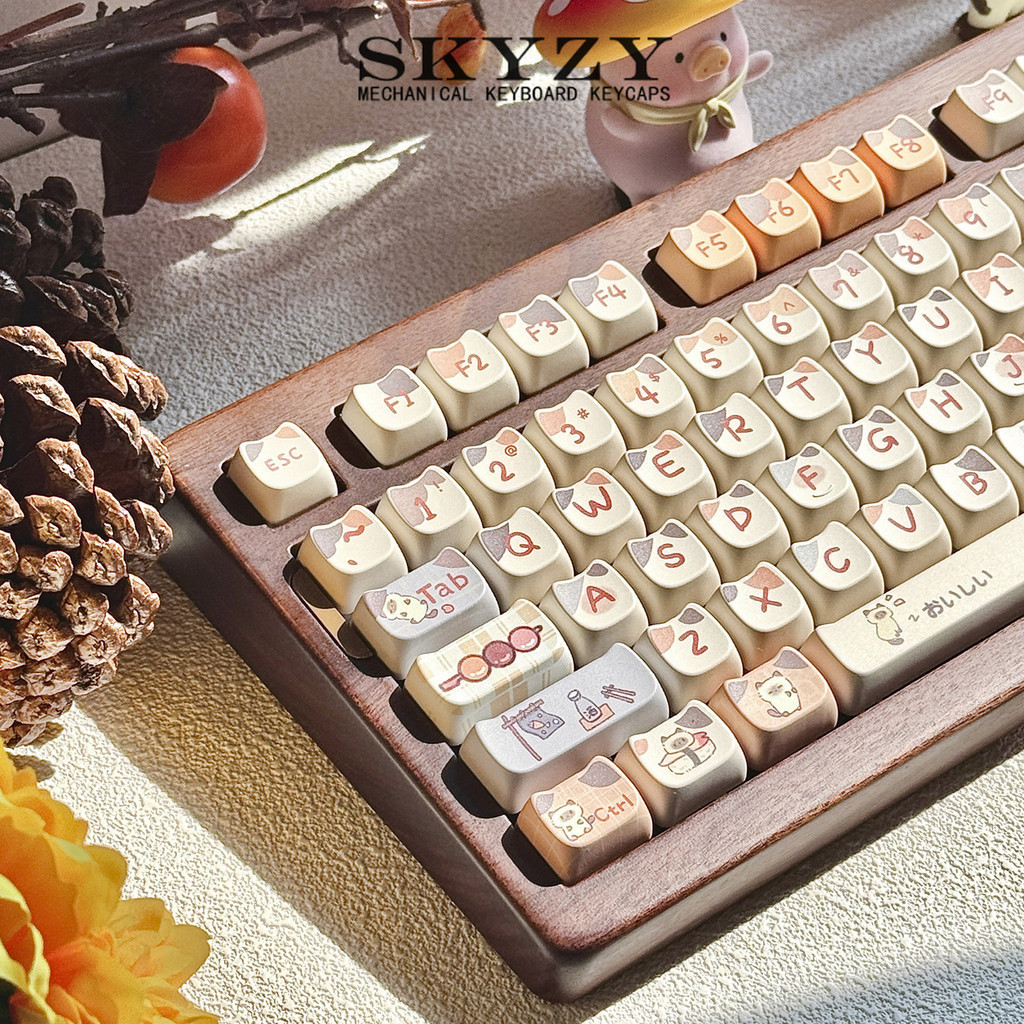 Sushi Cat Keycaps MAO Profile cute Cat shape PBT Dye Sub Mechanical ...