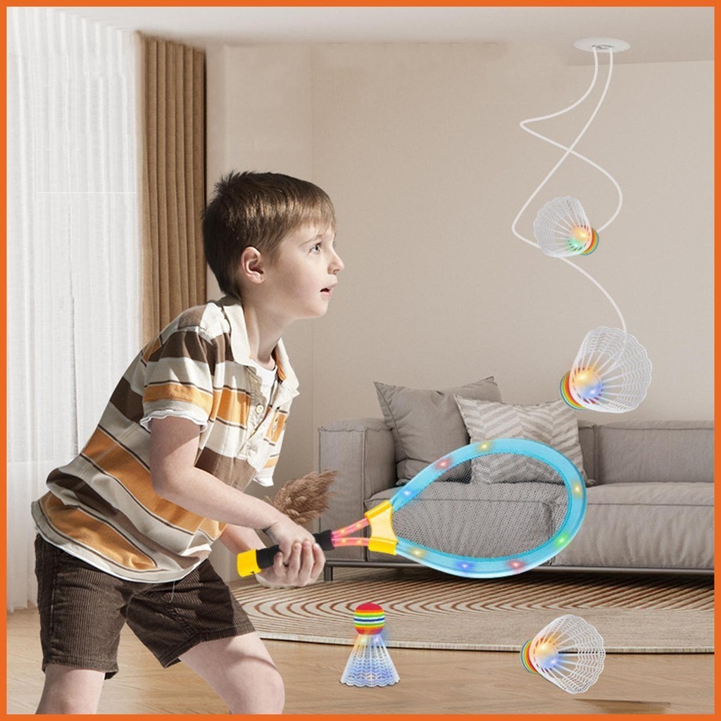 Badminton Rebound Trainer Badminton Practice Set with Glowing Ball ...