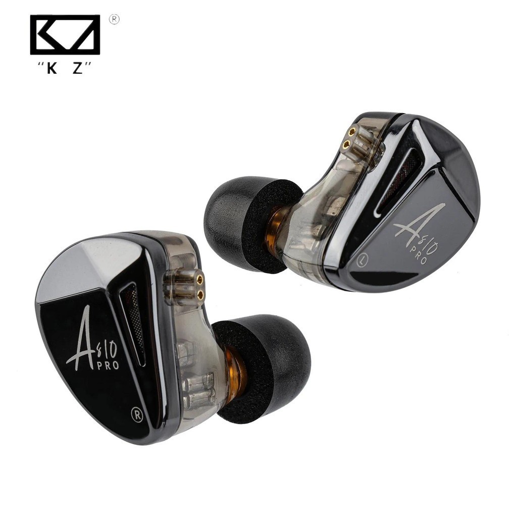 KZ AS10 PRO 5BA IEM In-Ear Monitor HiFi Bass Stereo Earphones Wired Earbuds with Silver-plated ...