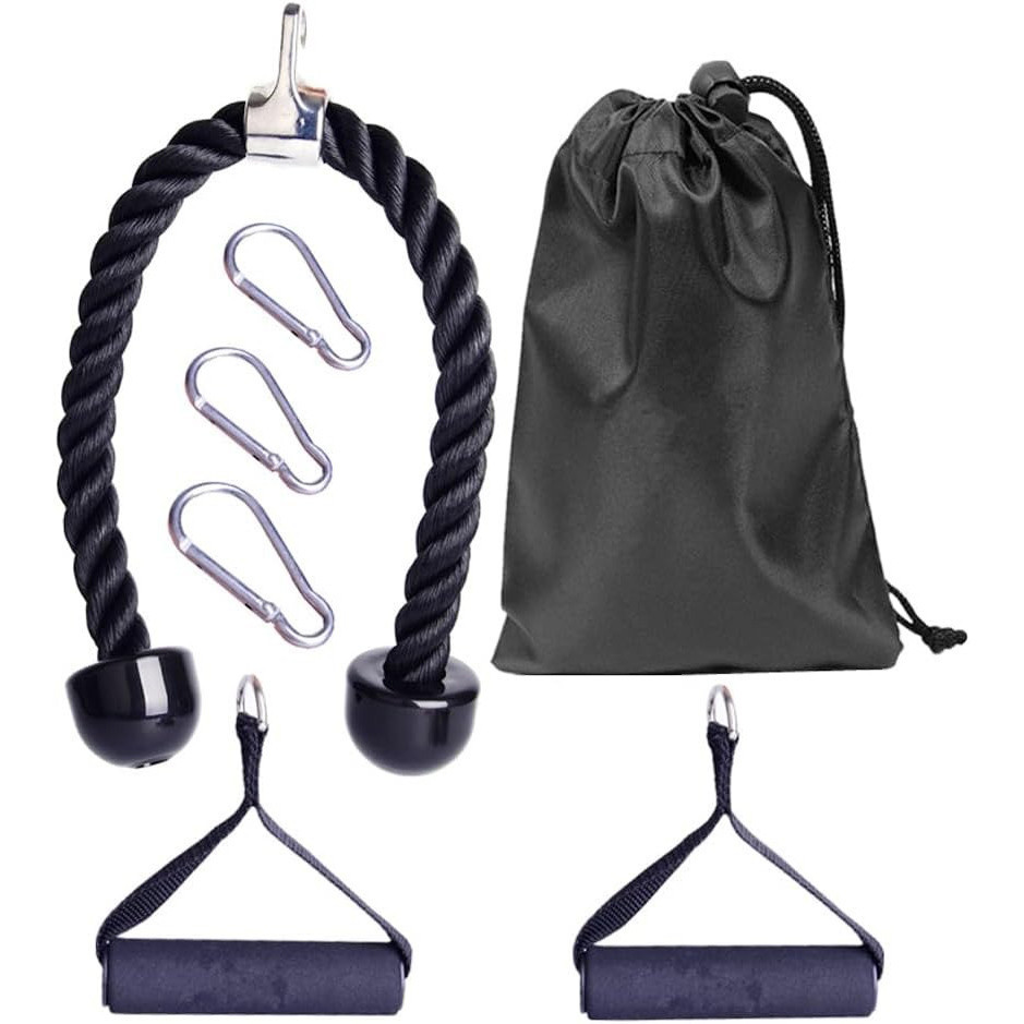 Cable Machine Attachment Set Triceps Pull Down Rope with Resistance ...