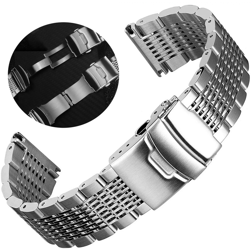 Solid Stainless Steel Watch Band 18mm 20mm 22mm 24mm Mesh Watch Bands ...