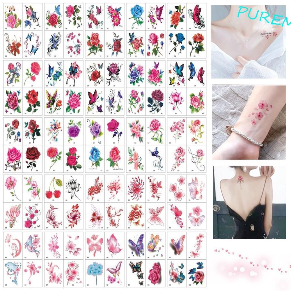PUREM Temporary Tattoos for Women Girls Waterproof Fake tattoo Arm ...