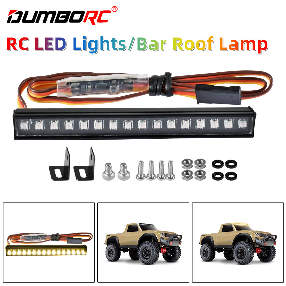 Dumborc RC LED Light Bar Colorful Roof Lamp Kit 45/56/64MM 8 Modes for ...