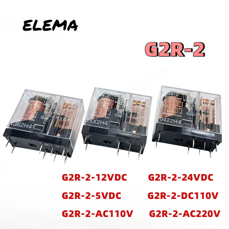 1/2Pcs New OmRon Relay G2R-2 Original 5A 8Pin G2R-2-5VDC 12VDC 24VDC DC110V AC110V AC220V Relay ...