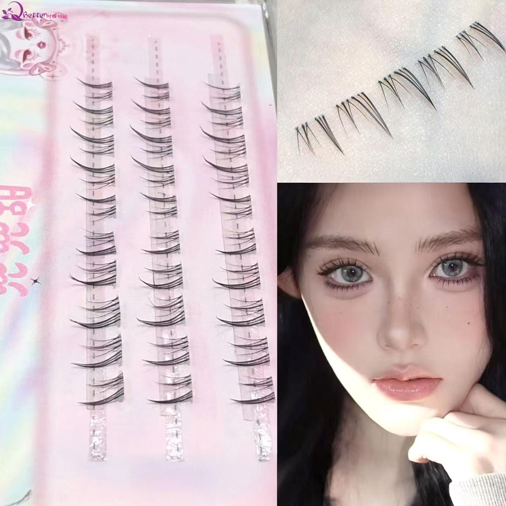 Clear Band Realistic Lower Eyelashes Wispy Cluster Eyelash Extensions ...