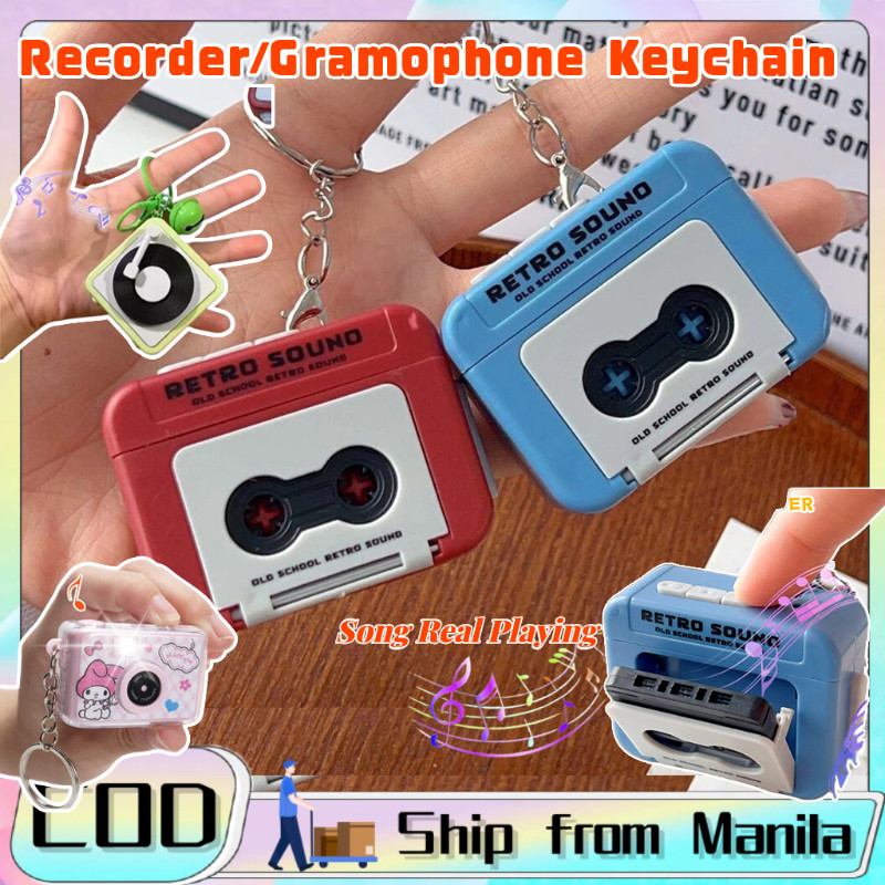 Recorder Keychain Can Play Song Creative Mini Retro Tape Recorder Toy ...