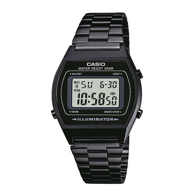 Casio Vintage (B640WB-1ADF) Black Stainless Steel Strap Digital 50 ...