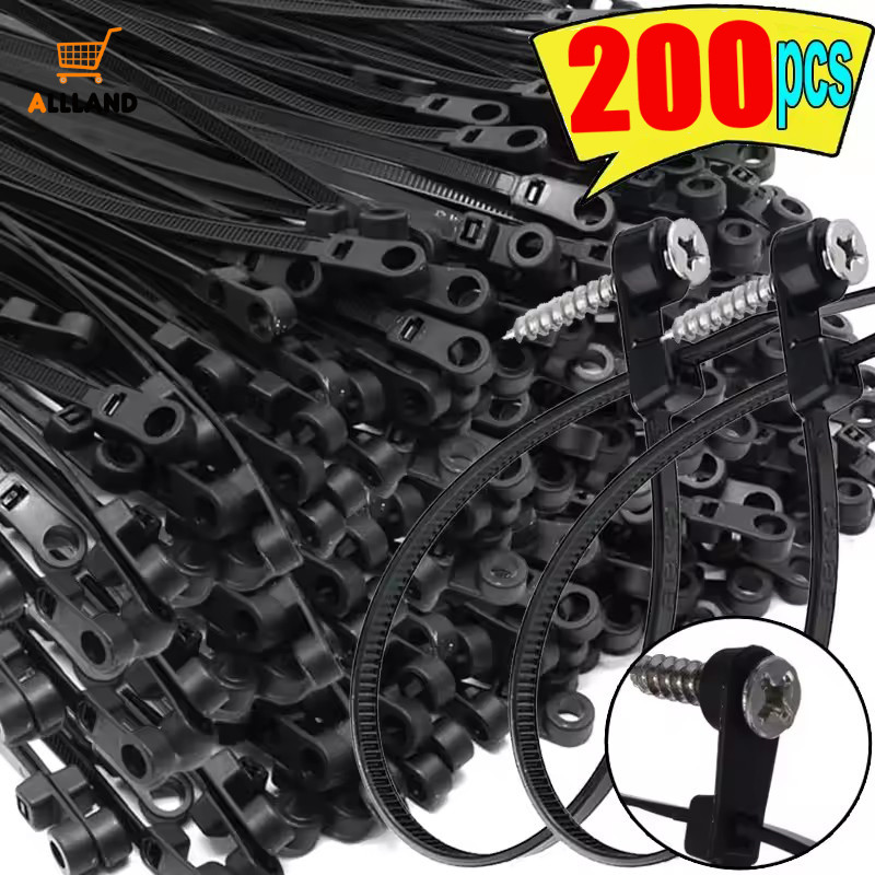 Universal Self Locking Screw Hole Nylon Cable Ties - Reusable Cord Ties ...