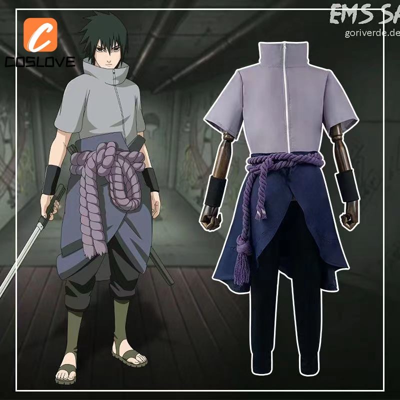 Anime NARUTO Uchiha Sasuke Cosplay Clothing Full Set Costume Suit For ...