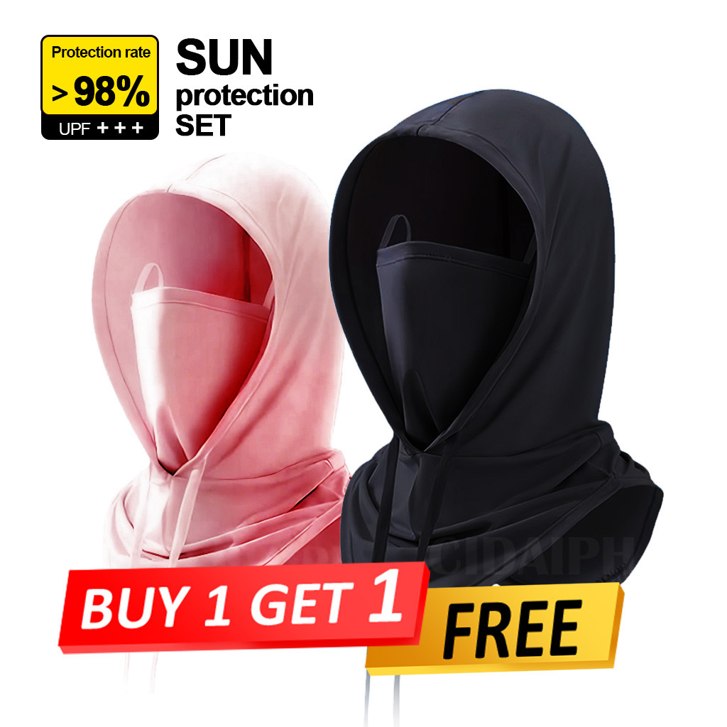 Buy 1 Get 1 UV Protection Balaclava - Ice Silk Face Mask & Neck Cover ...