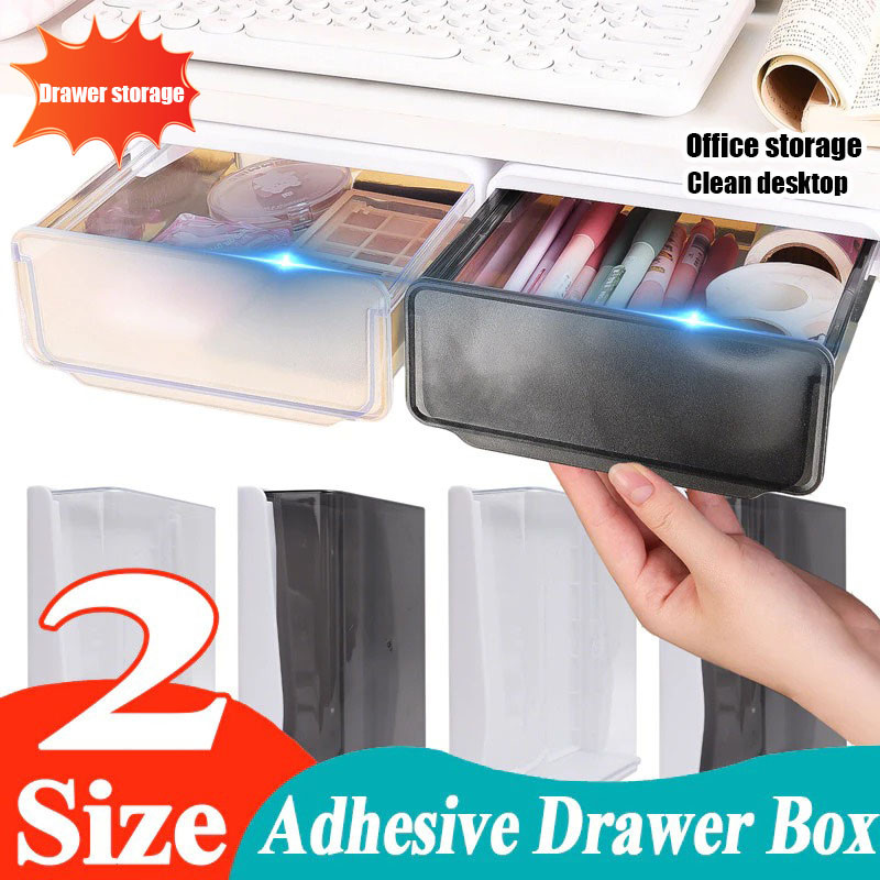 Self-Adhesive Acrylic Under Desk Drawer Organizers for Table Bins ...