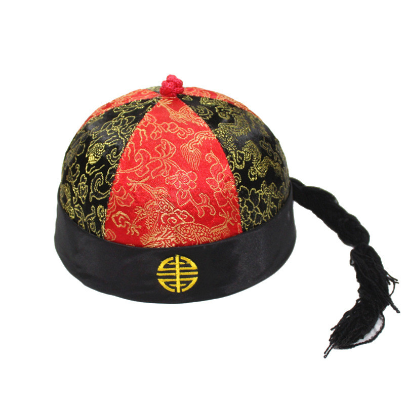 48/58cm Traditional United Nations Chinese Emperor Costume Ponytail Cap ...