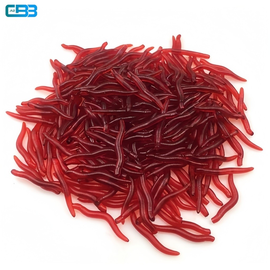 Realistic Fishy Smell Red Worms Bait Soft Simulation Earthworm Carp Low ...