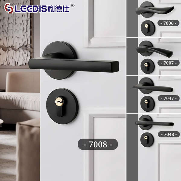 door lock heavy duty door knob door knob main door Black Modern Simple ...
