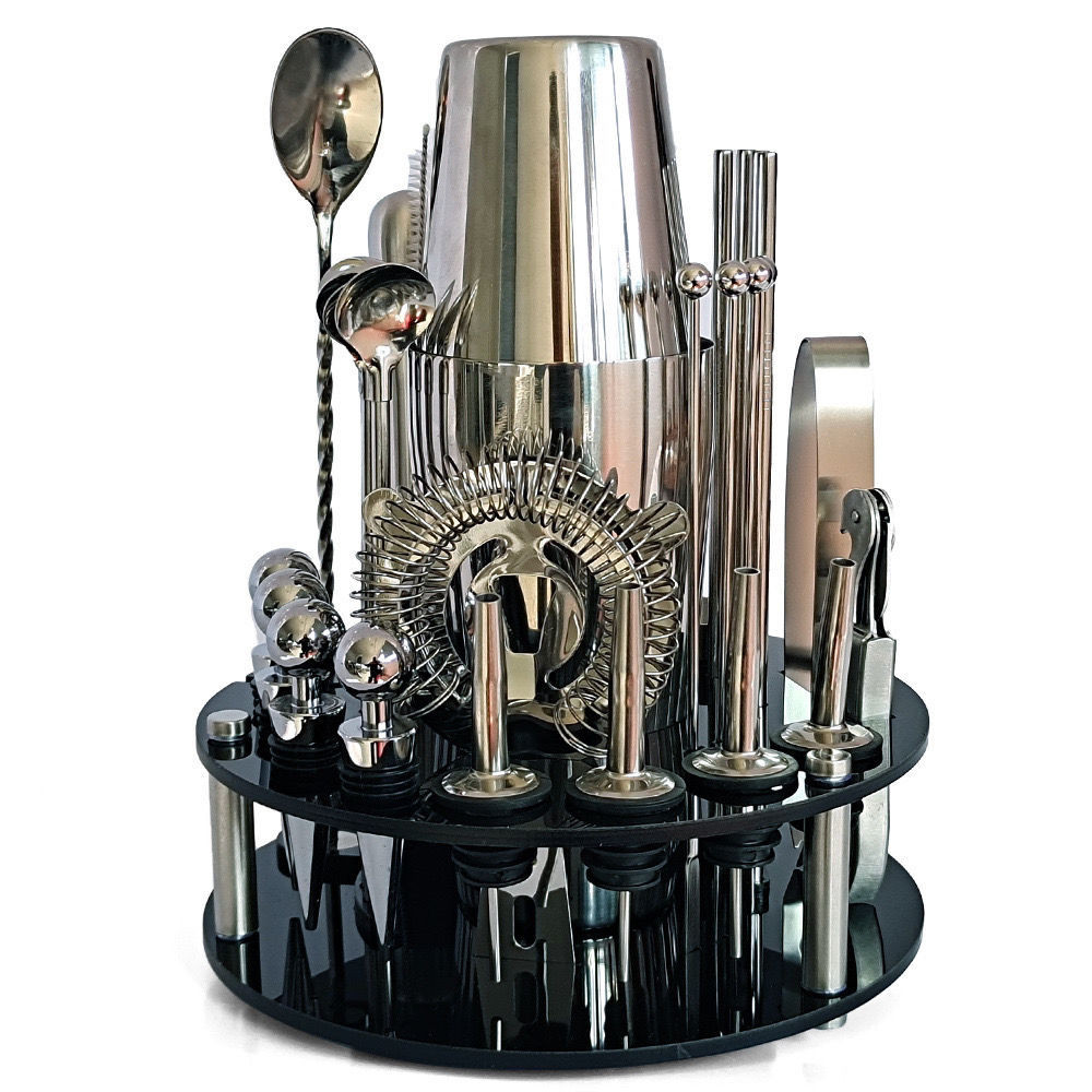 Acrylic Rotating Set Cocktail Hand Shaker Cup Mixer Bar Tool Master ...