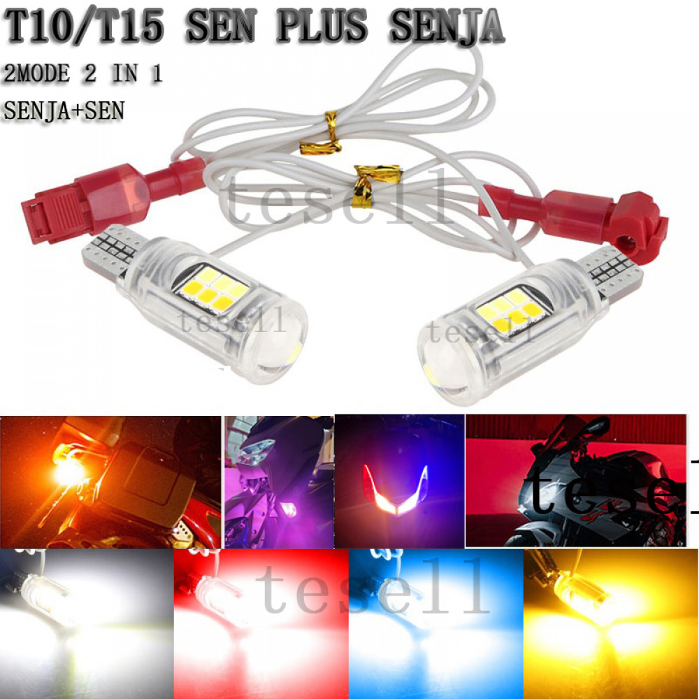 (Ready to ship) 2pcs t15 dual contact motorcycle signal light w16w ...