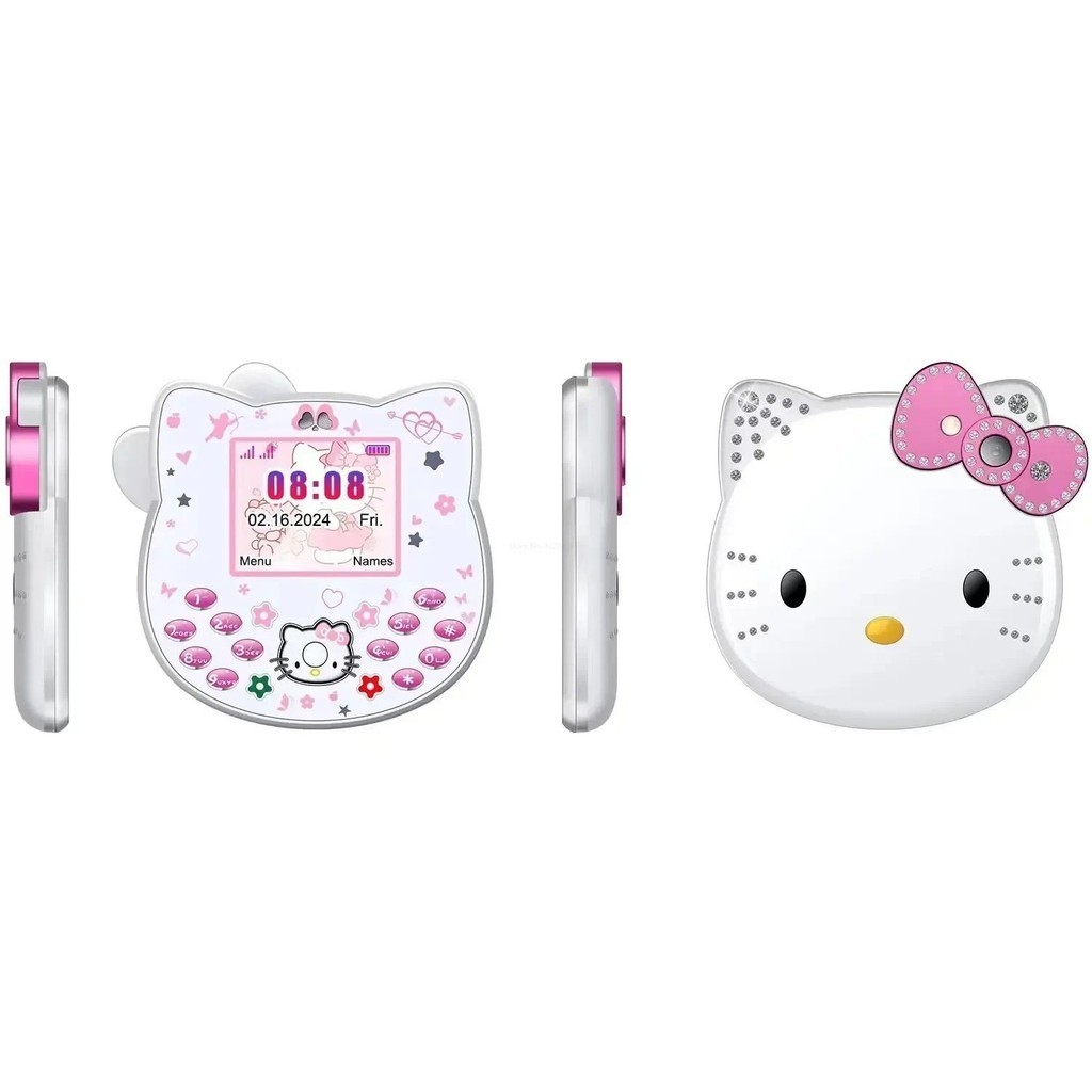 i168 Small Mobile Phone I168 Kawaii Hello Kitty Flip Mobile Phone ...