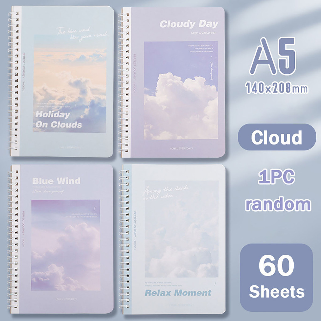 PAE A5 Spiral Notebook 60 Sheets Coil Notebook Loose Leaf Notebook ...