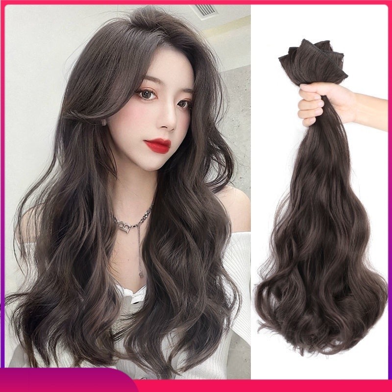 3PCS/set Curly Hair Piece Simulation Wig Female Long Wavy Hair ...