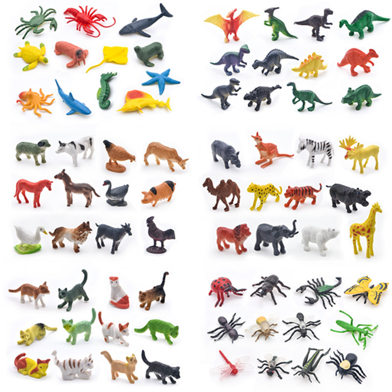 Simulated Wild Animal Marine Insect Farm Model Solid Soft Rubber