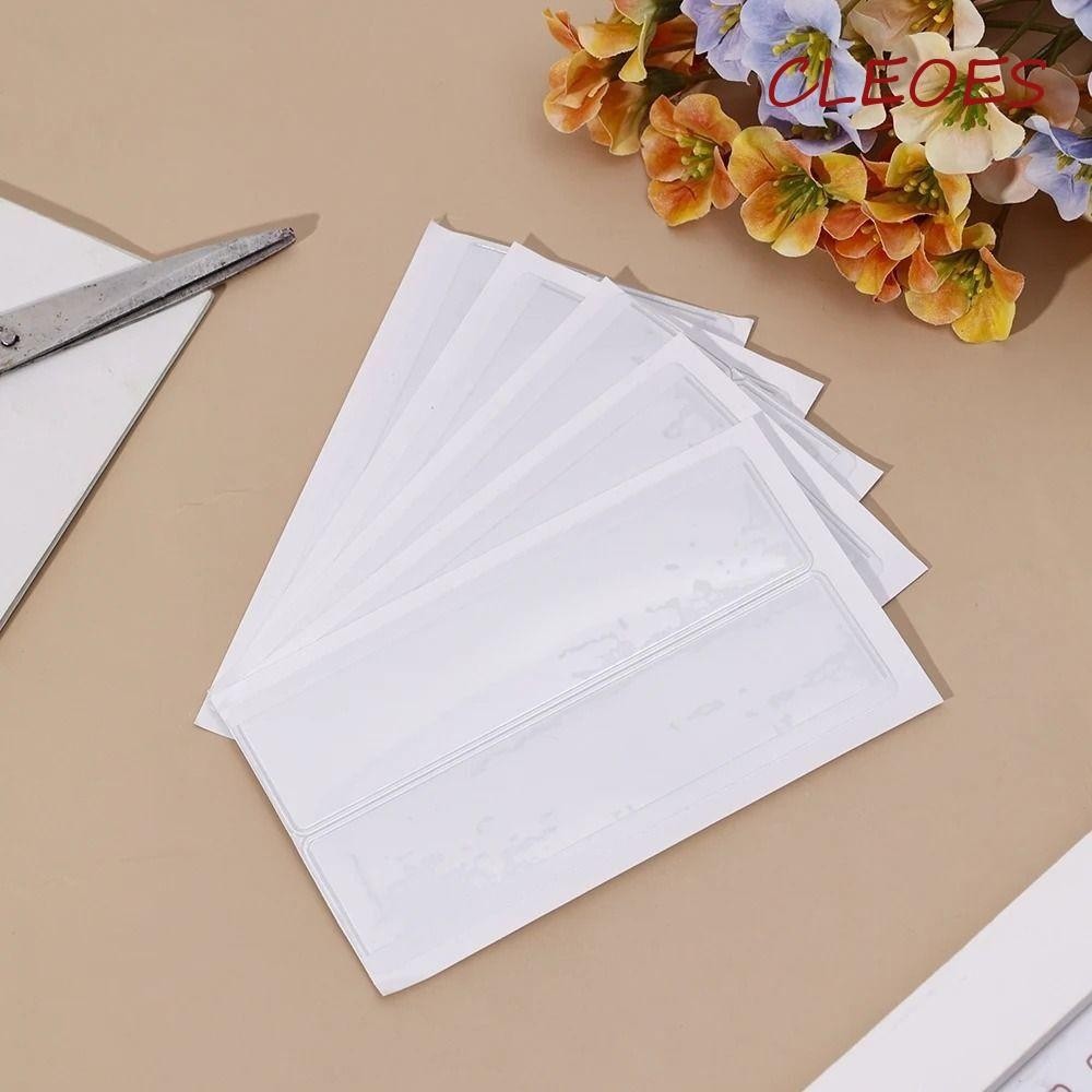 CLEOES 20pcs Tag Pockets, Plastic Clear Label Holders, Office Supplies ...