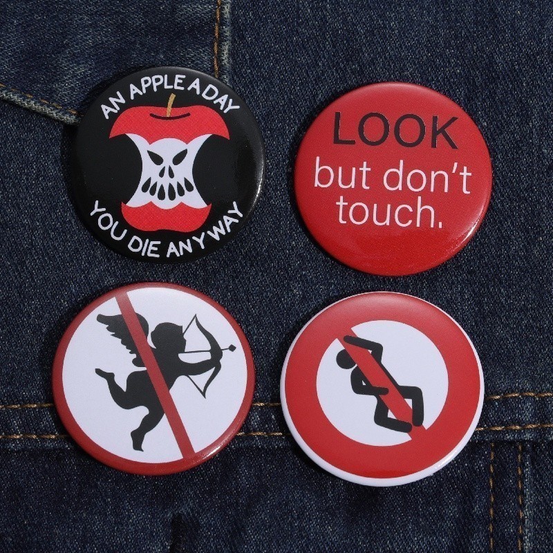 50 gaya 44mm Tinplate Backpack Badge Punk Style Lapel Pin Cat Duck Cute ...