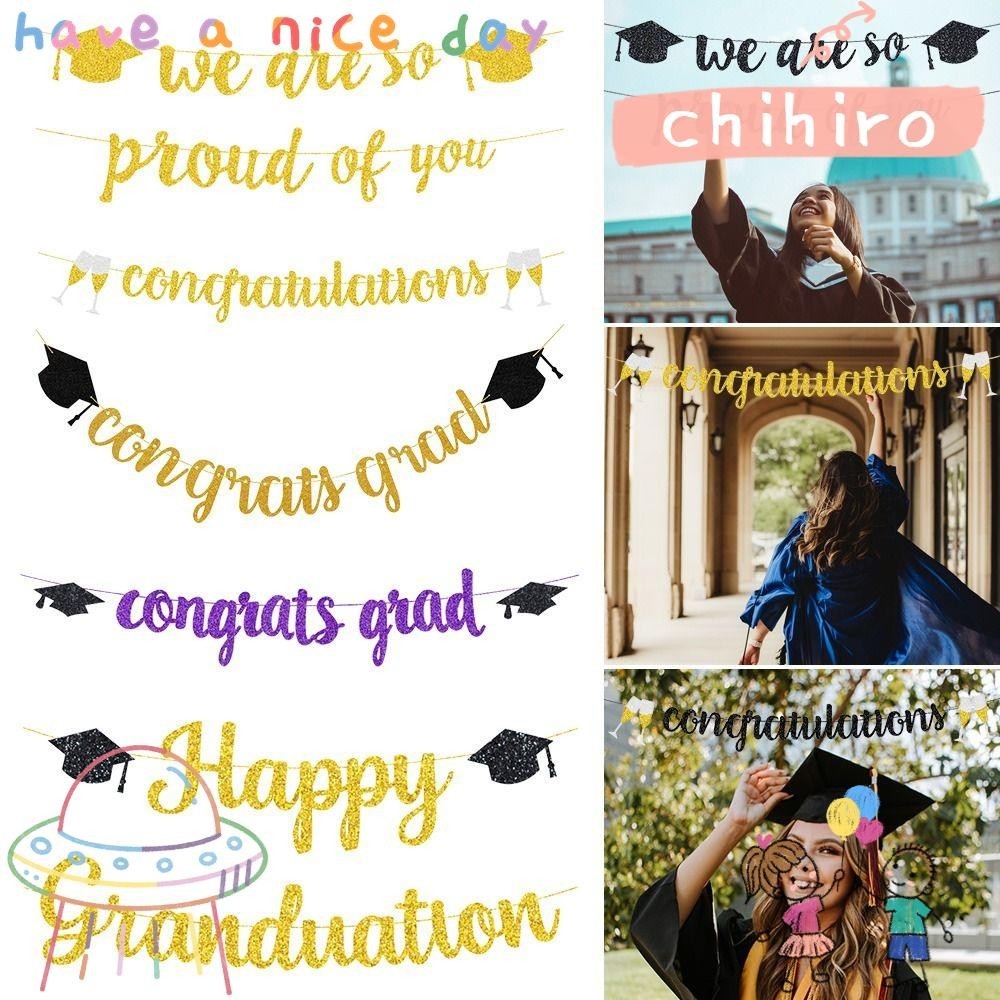 CHIHIRO1 Congratulation Graduation Banner Party decorations Garland ...
