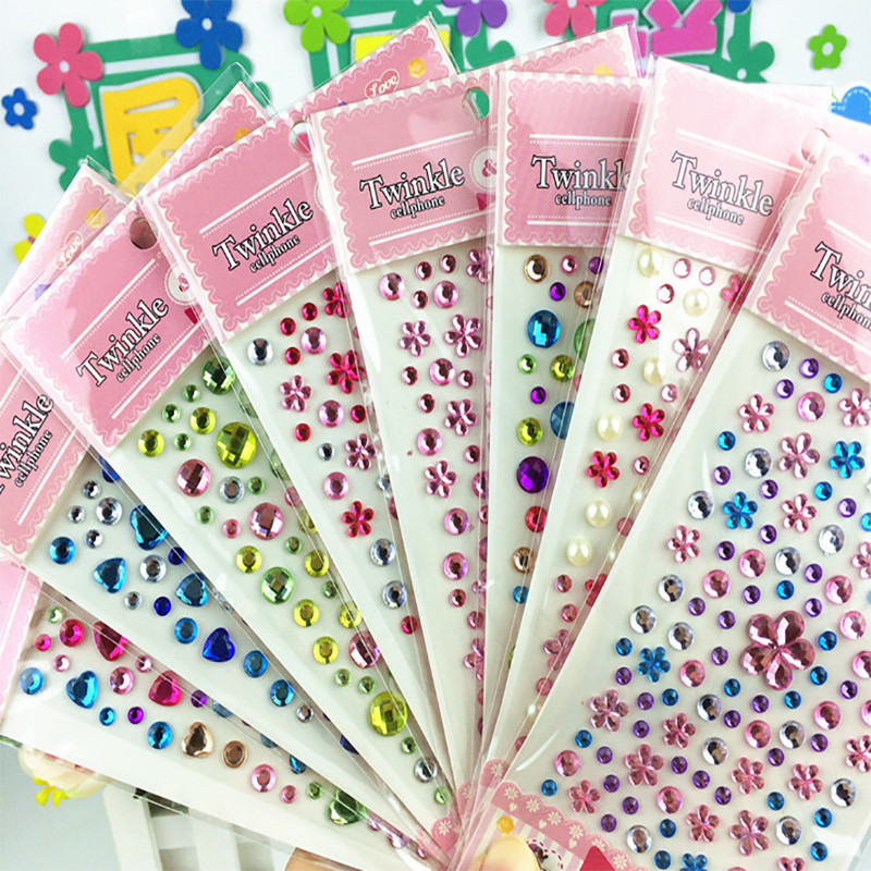 5 Sheets Colorful Acrylic Rhinestone Stickers Scrapbook Deco DIY ...
