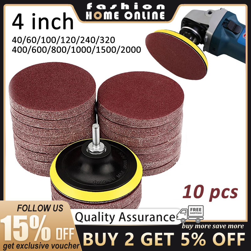 ♀﹍10Pcs 4inch(100mm) Sanding Papers Sander Disc Sanding Pad 40 - 2000 ...