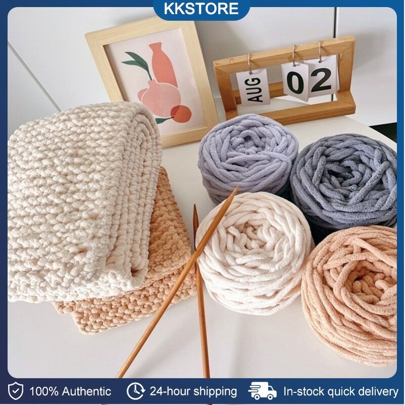 DIY Scarf Hand Knitting Craft Crochet Thick Chunky Chenille Fancy ...