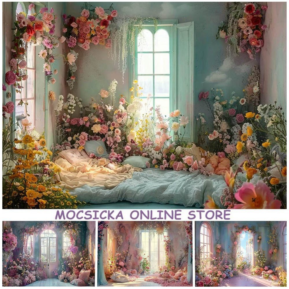 Backdrops for Photography Fantasy Princess Room Flowers Window Women's ...