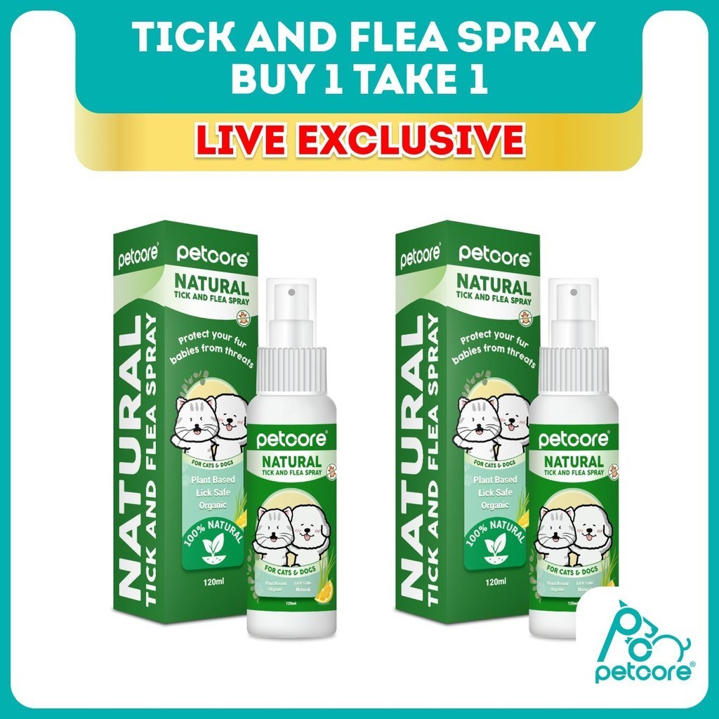 Petcore Natural Tick and Flea Spray 120ML Anti Tick Garapata Flea ...