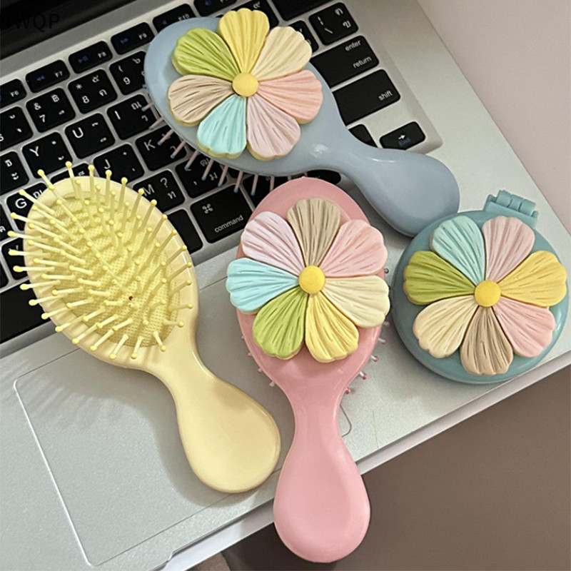 [HWQP] Cute Kid Hair Brushes Mini Cartoon Flowers Hair Combs With ...