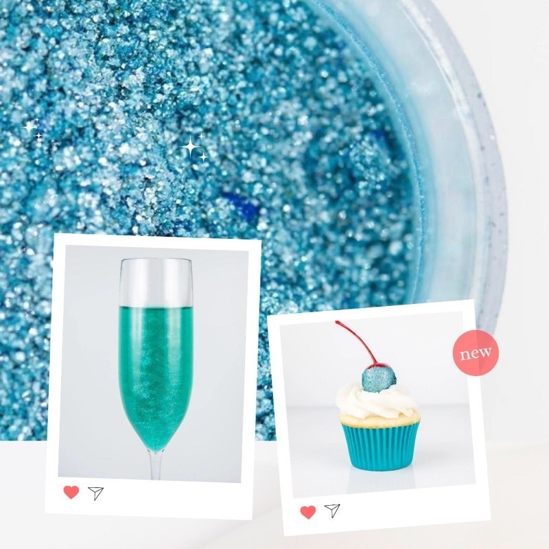 TEAL | Edible Glitter for Drinks & Deserts Decorating Bakery Sweets ...