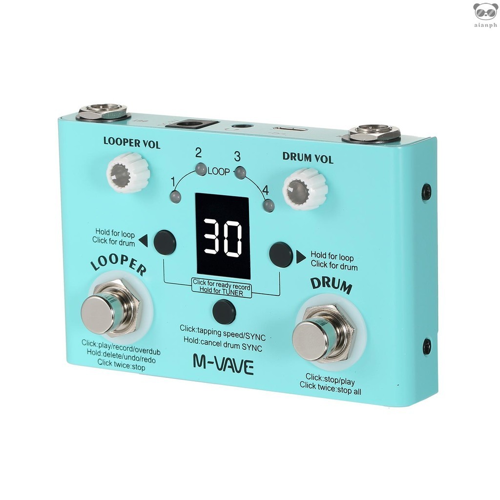 M-VAVE LOST Mini MIS Looper Effector Drum 1 Machine Pedal High 2 -in ...