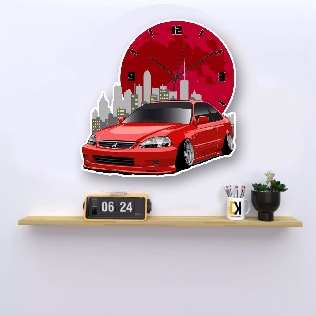 Krmk Wall Clock JDM HONDA CIVIC FERIO EK9 TYPE R Automotive Clock ...