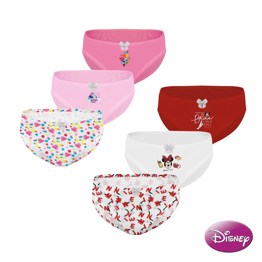 Disney 6 Pack Bikini Panties With Ribbon Underwear For Kids Girls ...