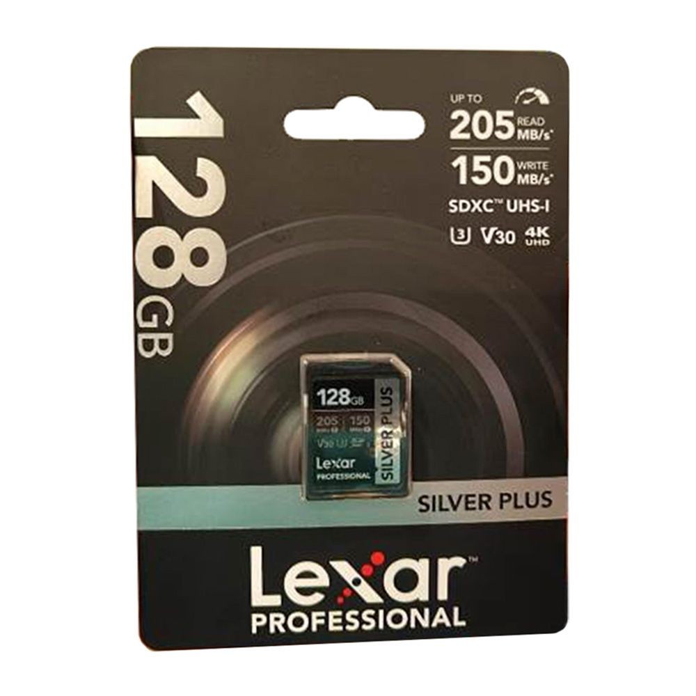 Lexar Professional 128GB SILVER PLUS UHS-I SDXC Memory Card - R:205MB/s ...