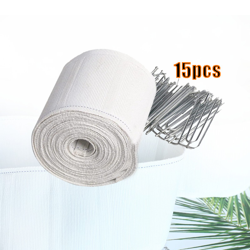 6m Curtain Pleater Tape Hooks Kit Curtain Pleater Tape With 15pcs Hooks ...