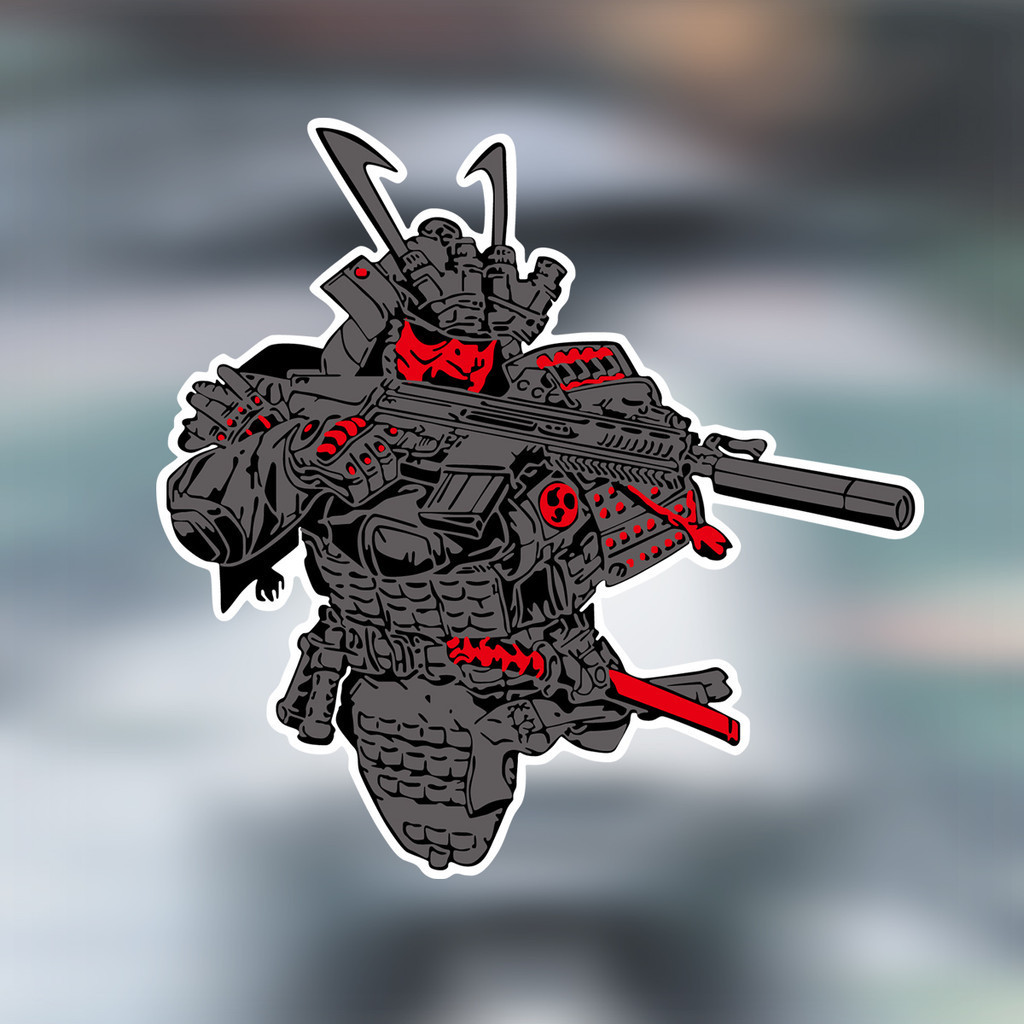 JDM Stickers Tactical Samurai Military JDM Personality Reflective Car ...