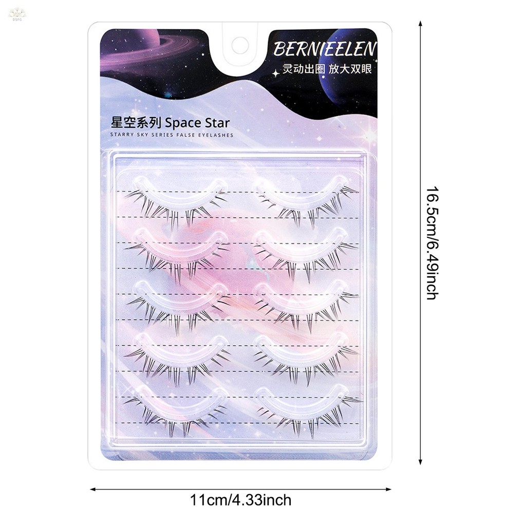 5 Pair Strip Wispy Fake Lower Lashes Ultralight Natural Look False ...